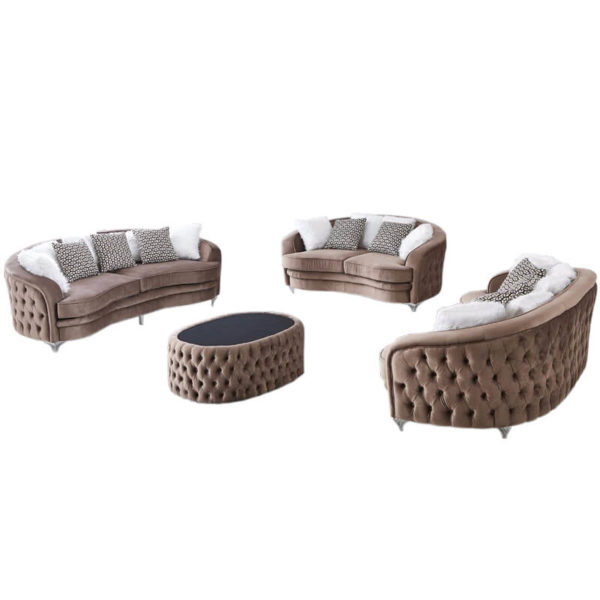 Fabric Chesterfield Sofa In Round Shape | Chesterfiled Round Sofa set
