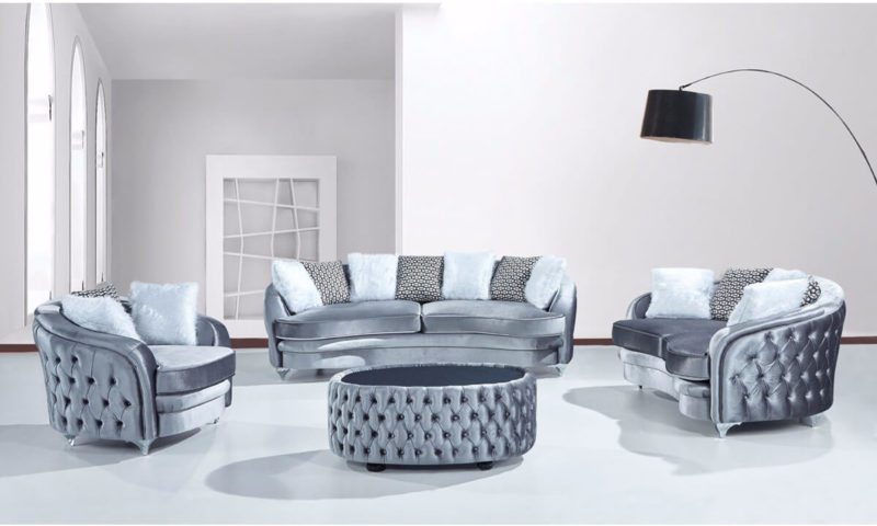 Fabric Chesterfield Sofa In Round Shape | Chesterfiled Round Sofa set