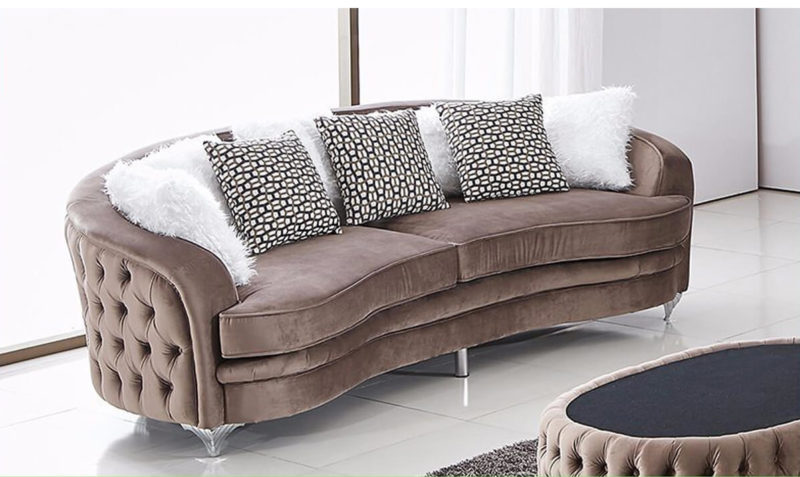 Fabric Chesterfield Sofa In Round Shape | Chesterfiled Round Sofa set