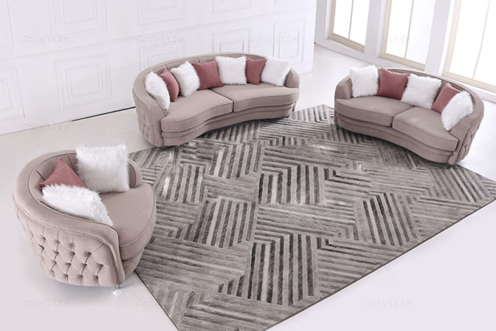 Fabric Chesterfield Sofa In Round Shape | Chesterfiled Round Sofa set