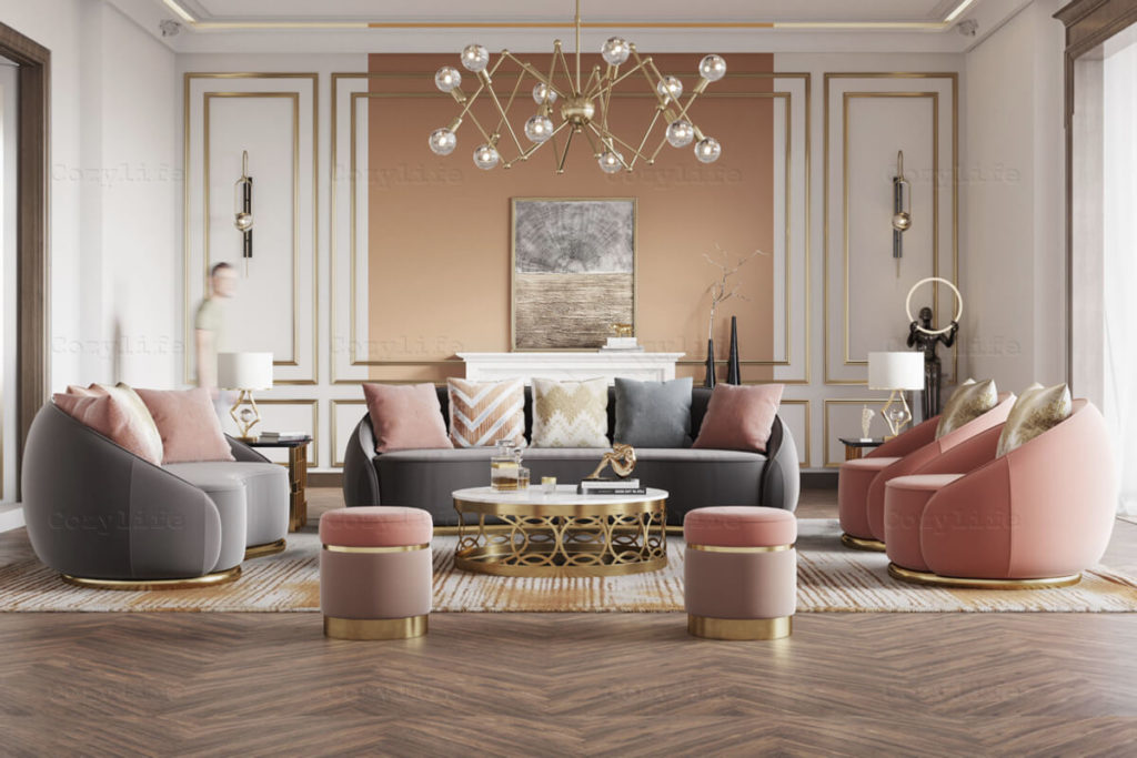 High End Curved Sofa Set | Modern Curved Couch Set