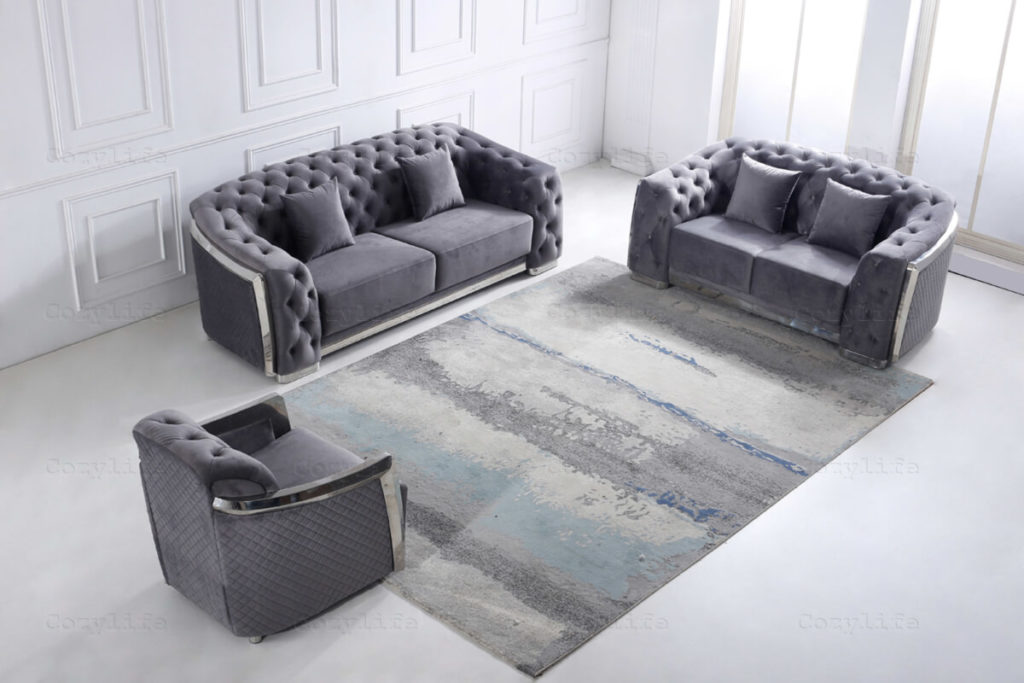 New Style Stainless Steel Sofa Set With Chrome Made In China